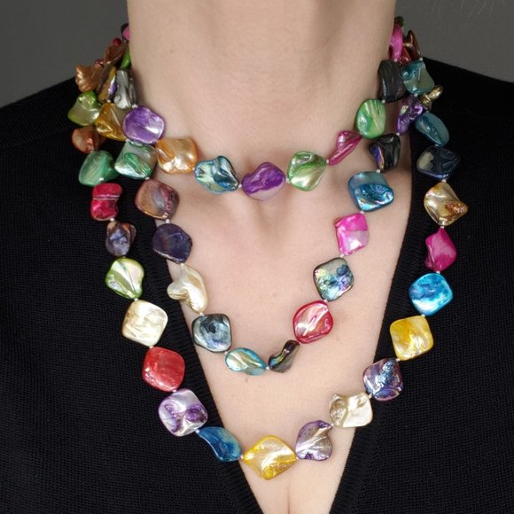 Jewelry | Multicolor Sea Shell Bead Necklace | Poshmark
